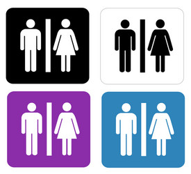 Toilet icons with directional signs door Vector Image