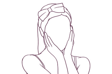 Beautiful woman touch her neck hand drawn style Vector Image