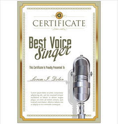 Karaoke certificate template Royalty Free Vector Image