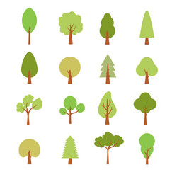 Flat tree icon trees forest simple Royalty Free Vector Image