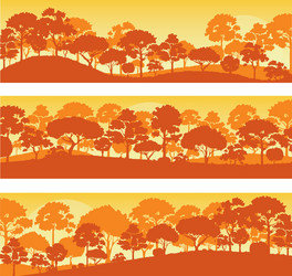 Forest landscape template banner background Vector Image