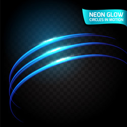 Neon glow line in motion blurred edges Royalty Free Vector