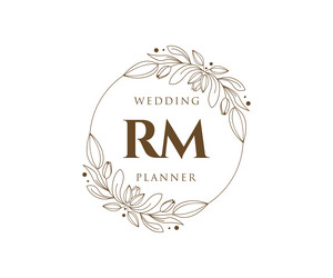 Rm initials letter wedding monogram logos Vector Image