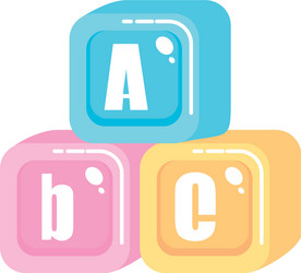 Kids zone toys alphabet blocks cartoon Royalty Free Vector