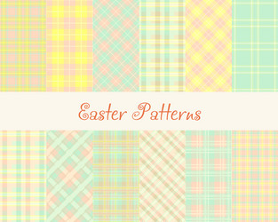 Easter colors tartan and gingham plaid patterns Vector Image