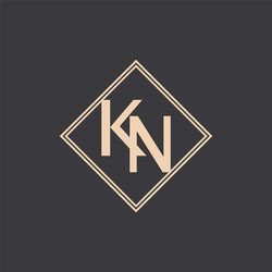 Kn letter logo design kn simple and modern logo Vector Image