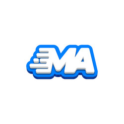 Letter ma fast speed technology modern logo design