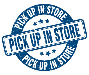 Pick up stamp label round grunge sign Royalty Free Vector