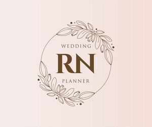 Rn initials letter wedding monogram logos Vector Image