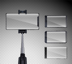 Realistic smartphones with transparent screen Vector Image