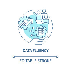 Data fluency blue gradient concept icon Royalty Free Vector