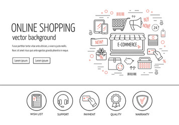 E-commerce web design concept line icons Vector Image