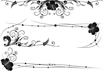 Floral border bw Royalty Free Vector Image - VectorStock