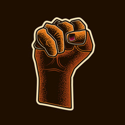 Hand clenched into a protesting fist Royalty Free Vector