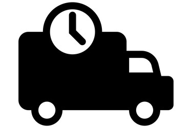 Lorry icon with clock delivery symbol outline Vector Image