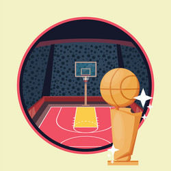 Basketball sport game round frame Royalty Free Vector Image