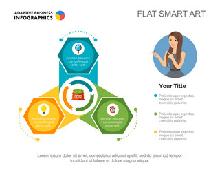 Three steps planning slide template Royalty Free Vector