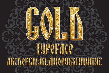 Gothic font original typeface handmade medieval Vector Image