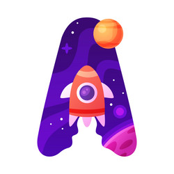 Space font and alphabet with cosmic capital Vector Image