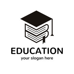 Education library knowledge logo books Royalty Free Vector