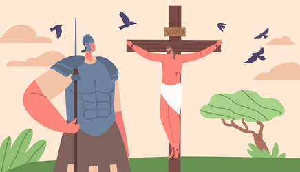 Crucifixion a profound biblical scene depicting Vector Image