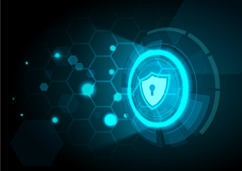 Shield data protection technology poster Vector Image