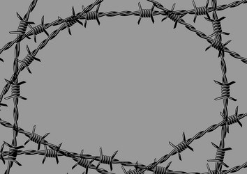 Barbed wire background sharp barbwire border Vector Image