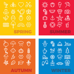 Spring season icons in format Royalty Free Vector Image