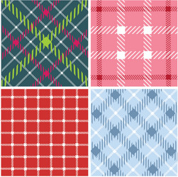 Set of plaid patterns Royalty Free Vector Image