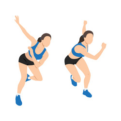 Woman doing side or lateral shuffles hops Vector Image