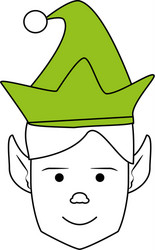 Color silhouette image cartoon front view face Vector Image