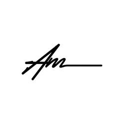 Initial am signature logo template hand drawn Vector Image
