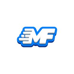 Letter mf fast speed technology modern logo design