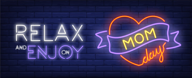 Relax neon text Royalty Free Vector Image - VectorStock