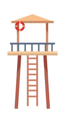 Wooden lifeguard station with stairs Royalty Free Vector