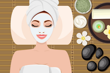 Beautiful woman with facial mask Royalty Free Vector Image