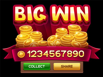 Big win lottery casino isolated on transparent Vector Image