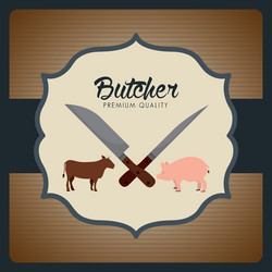 Pork meat butchery icon Royalty Free Vector Image