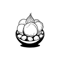Laddu icon hand draw black colour diwali logo Vector Image