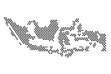 Map indonesia from black dot formation isolated Vector Image