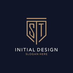 Letter st wedding monogram logo design Royalty Free Vector