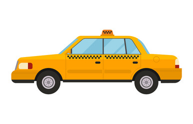 Happy male driver rides car driving trip taxi Vector Image