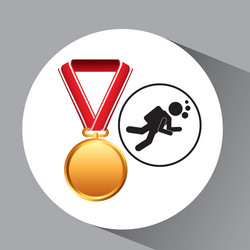 Diving medal sport extreme graphic Royalty Free Vector Image