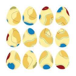Sticker green easter egg with zigzag pattern Vector Image