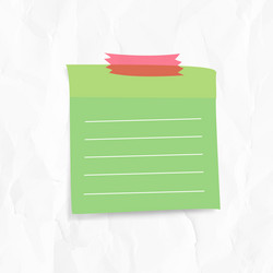 Green reminder note sticker Royalty Free Vector Image