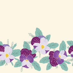 Purple Pansy Flowers Border Vector Images (over 130)