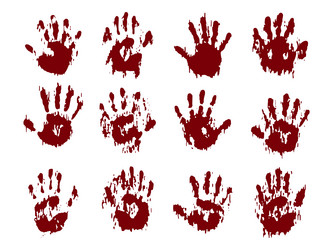 Zombie blood hands silhouettes Royalty Free Vector Image