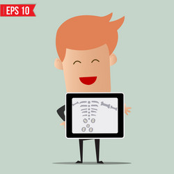 Cartoon doctor analyse x-ray a report - - ep Vector Image