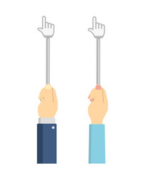 Hand holding pointing stick business person Vector Image