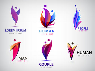 Human people group logo family business Royalty Free Vector